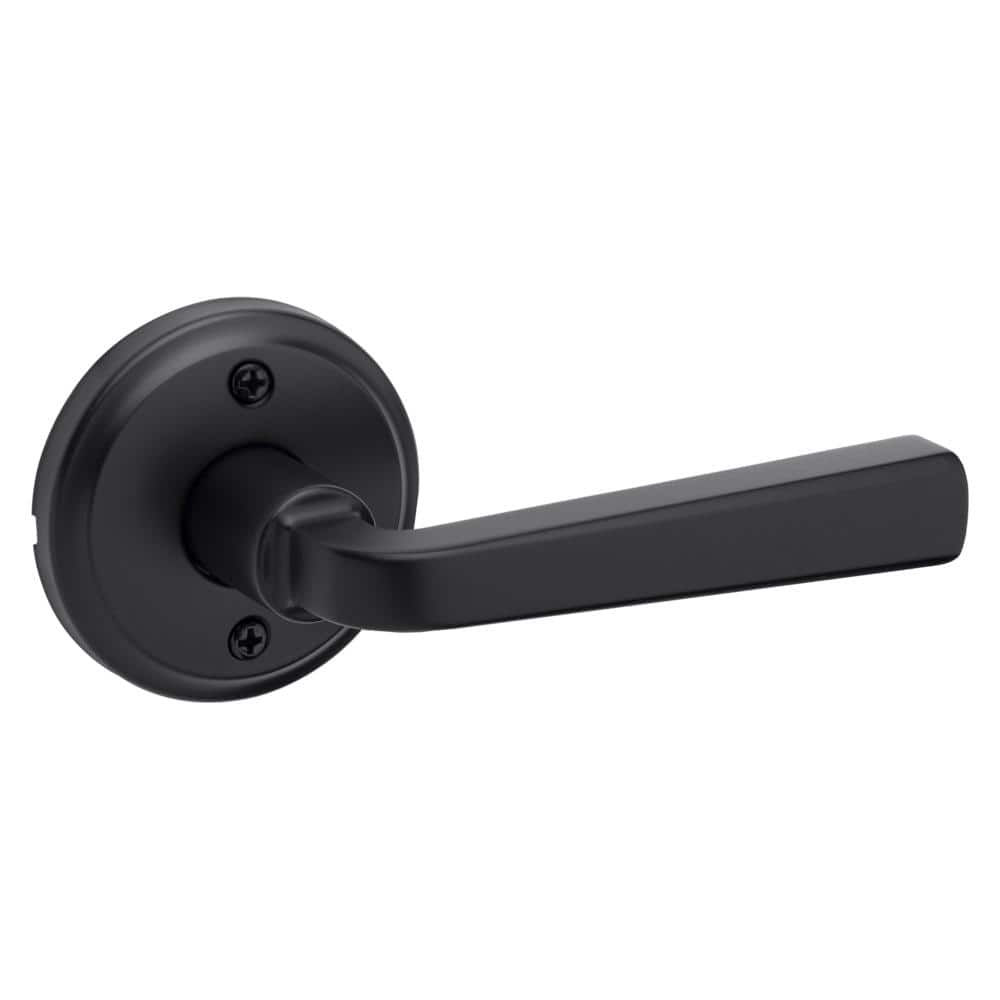 Kwikset Trafford Matte Black Reversible Round Straight Half Dummy Door ...