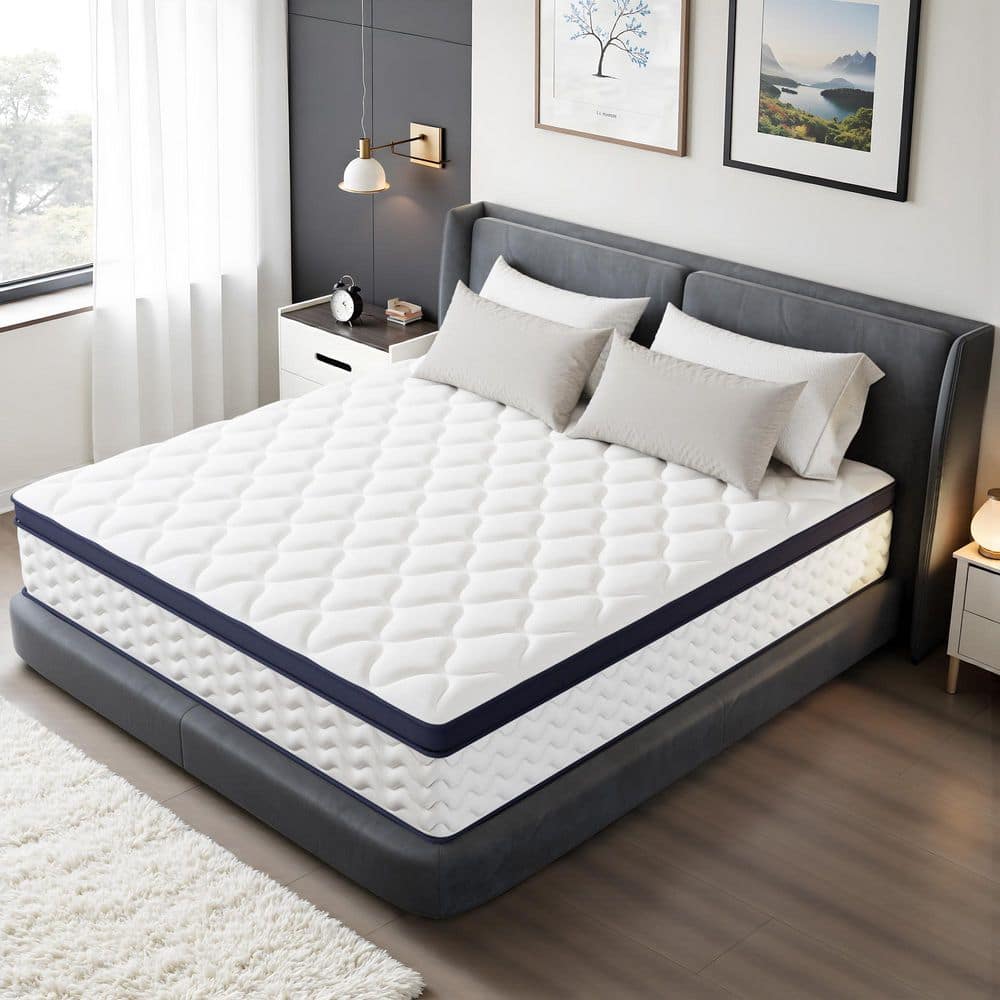 YINIX Flow Essence California King Medium Firm Hybrid Memory Foam and ...