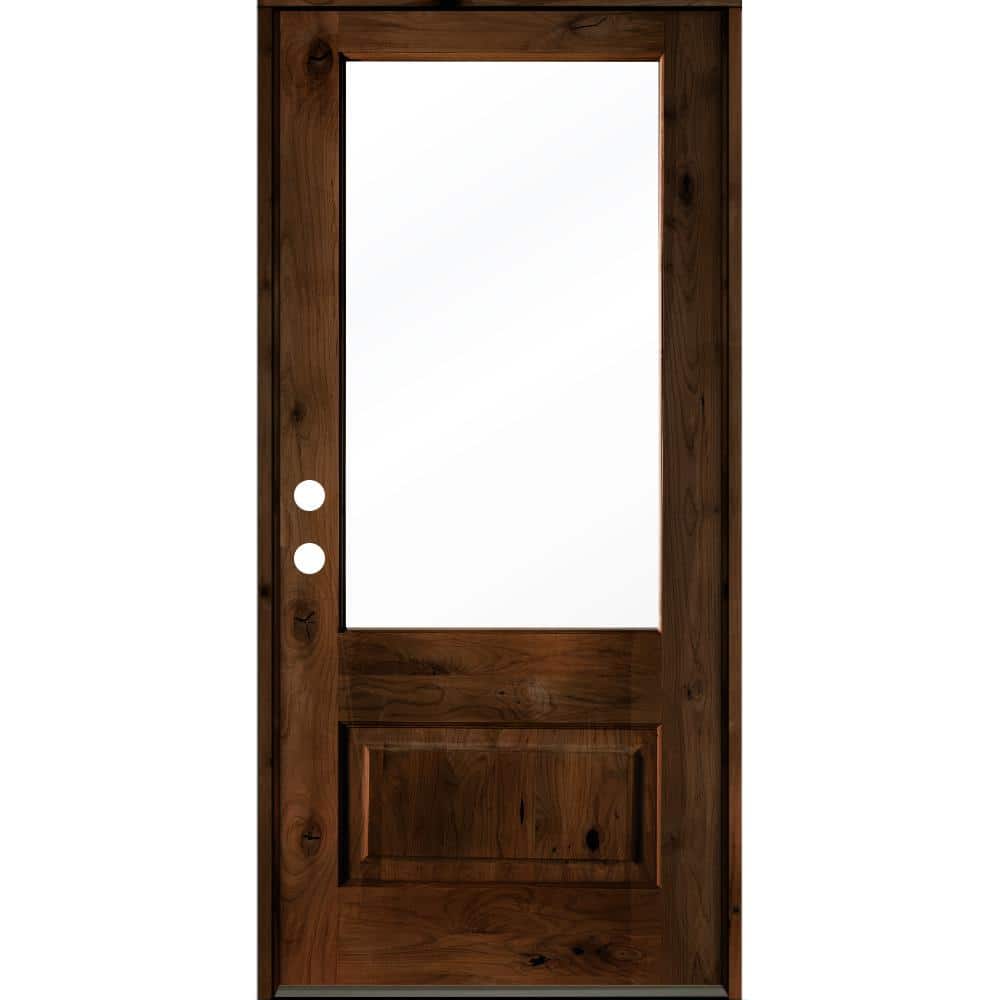 Krosswood Doors 36 in. x 80 in. Farmhouse Knotty Alder Right-Hand ...