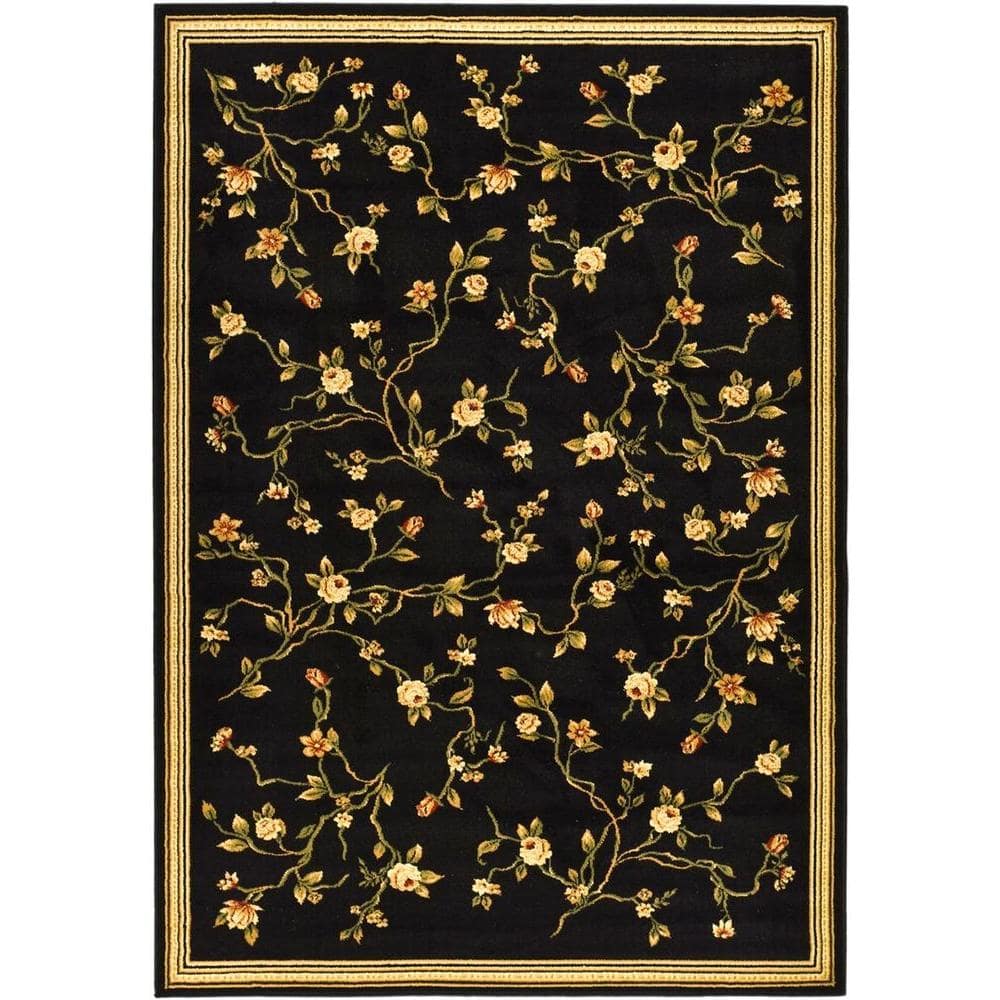 SAFAVIEH Lyndhurst Black 5 ft. x 8 ft. Border Area Rug LNH220A-5 - The ...