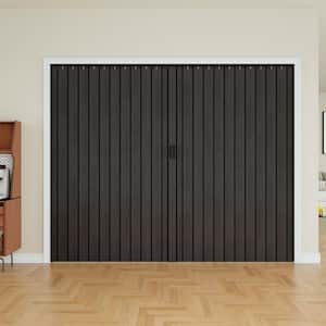 ARK DESIGN 96 in. x 80 in. Grey Woodgrain Vinyl PVC Accordion Door ...