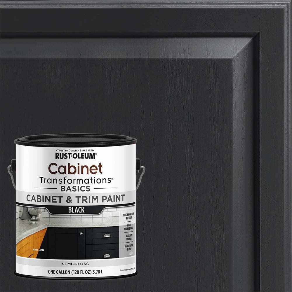 Rust-Oleum Transformations 1 Gal. Black Cabinet Paint (2-Pack) 373697 ...