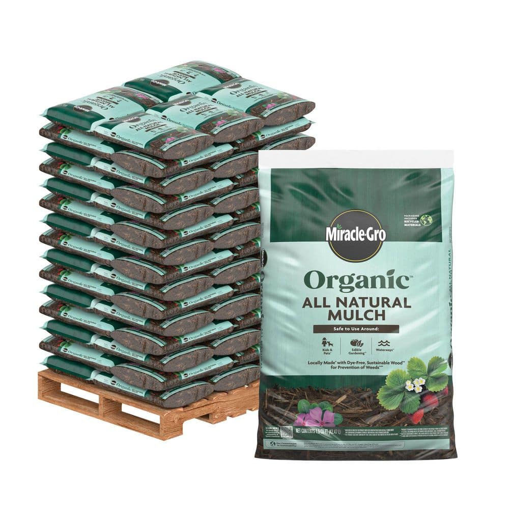 Miracle-Gro Organic All Natural Mulch Pallet 112.5 cu. ft. Bagged ...