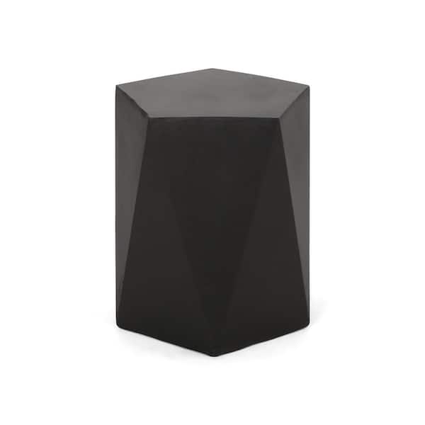Patio Black Pentagon Concrete Outdoor Side Table BFDATENUM67 - The Home ...