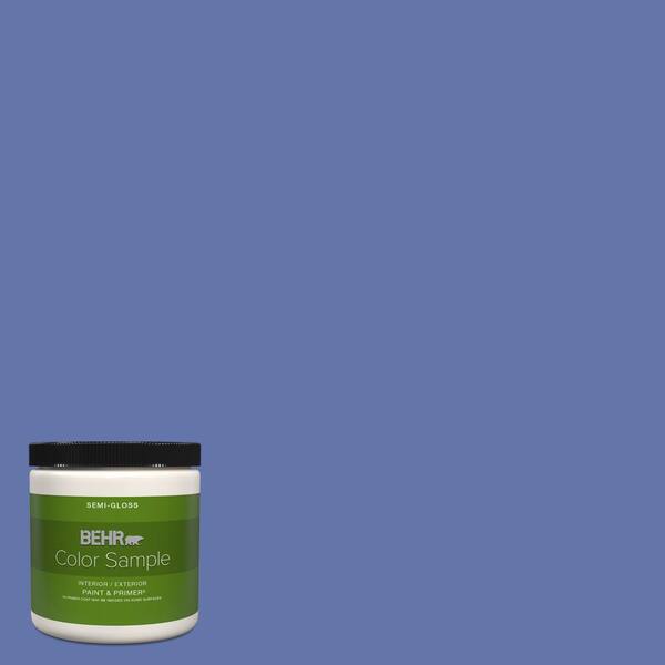 BEHR PREMIUM PLUS 8 oz. #600B-6 Sudden Sapphire Semi-Gloss Interior ...
