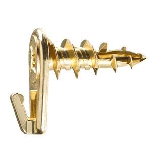 WallDriller Picture Hook #8L Zinc Brass and Picture Hook #8 Brass ...