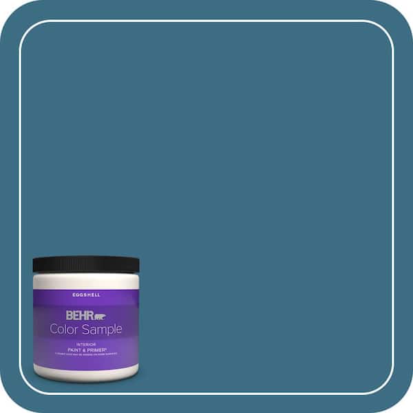 BEHR PREMIUM PLUS 8 oz. #S490-6 Bering Wave Eggshell Enamel Interior ...