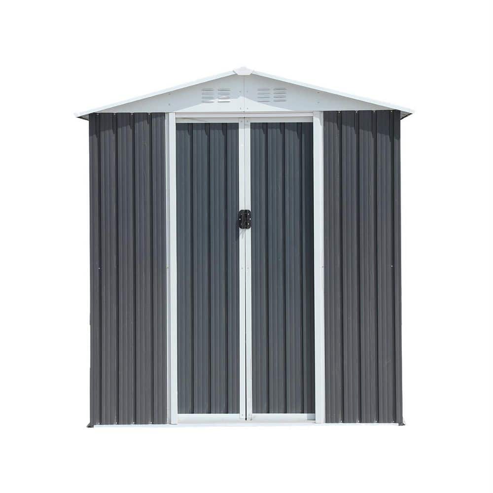 Garden Metal Storage Shed, 74.5 in. W x 45.3 in. D x 72.2 in. H Gray ...