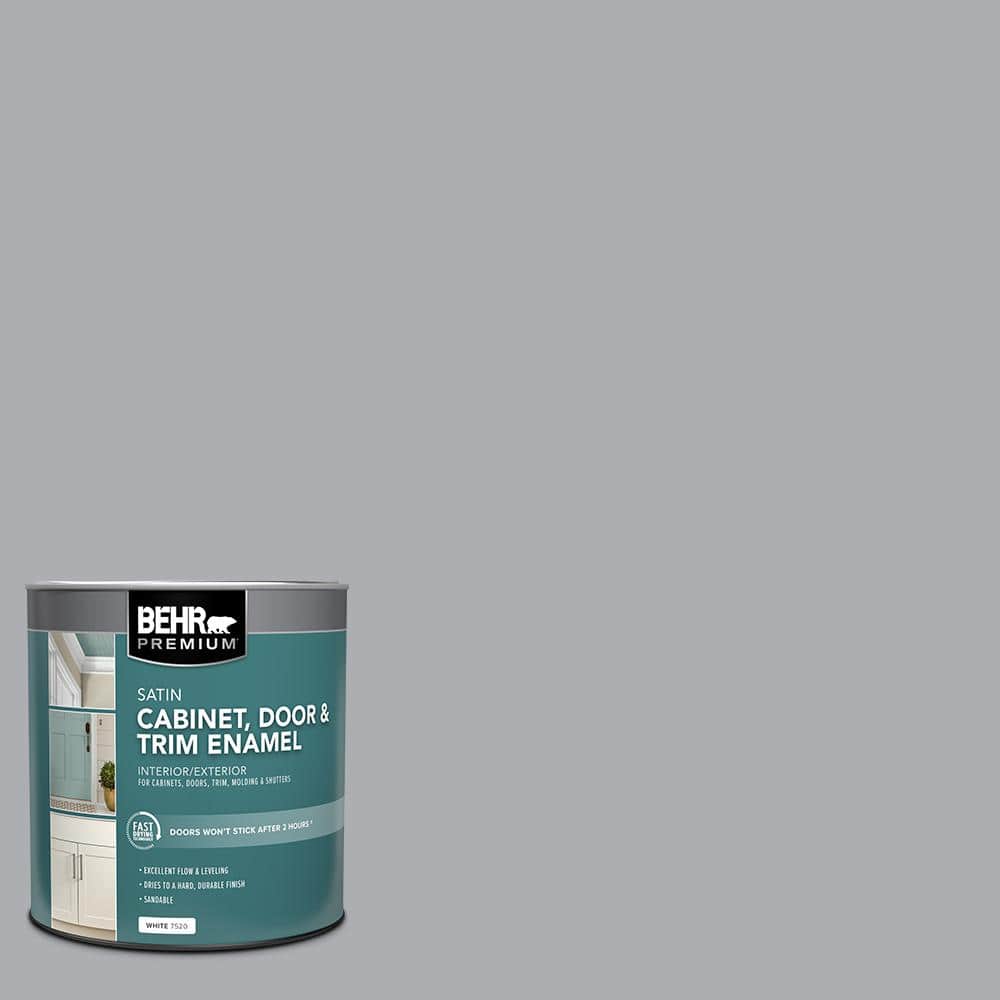 BEHR PREMIUM 1 qt. #760E-3 Gray Timber Wolf Satin Enamel Interior ...