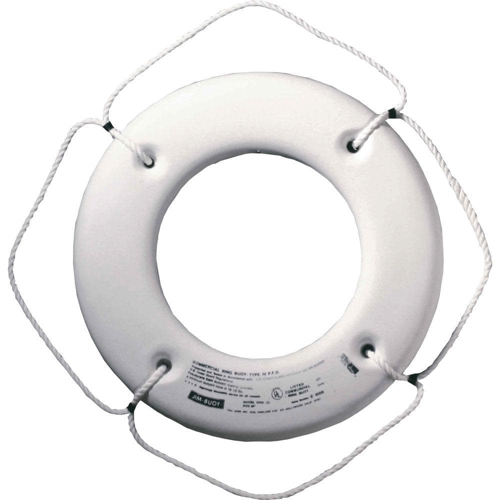 Jim-Buoy U.S.C.G. Approved Hard Shell Series Life Ring - 24 in., White ...