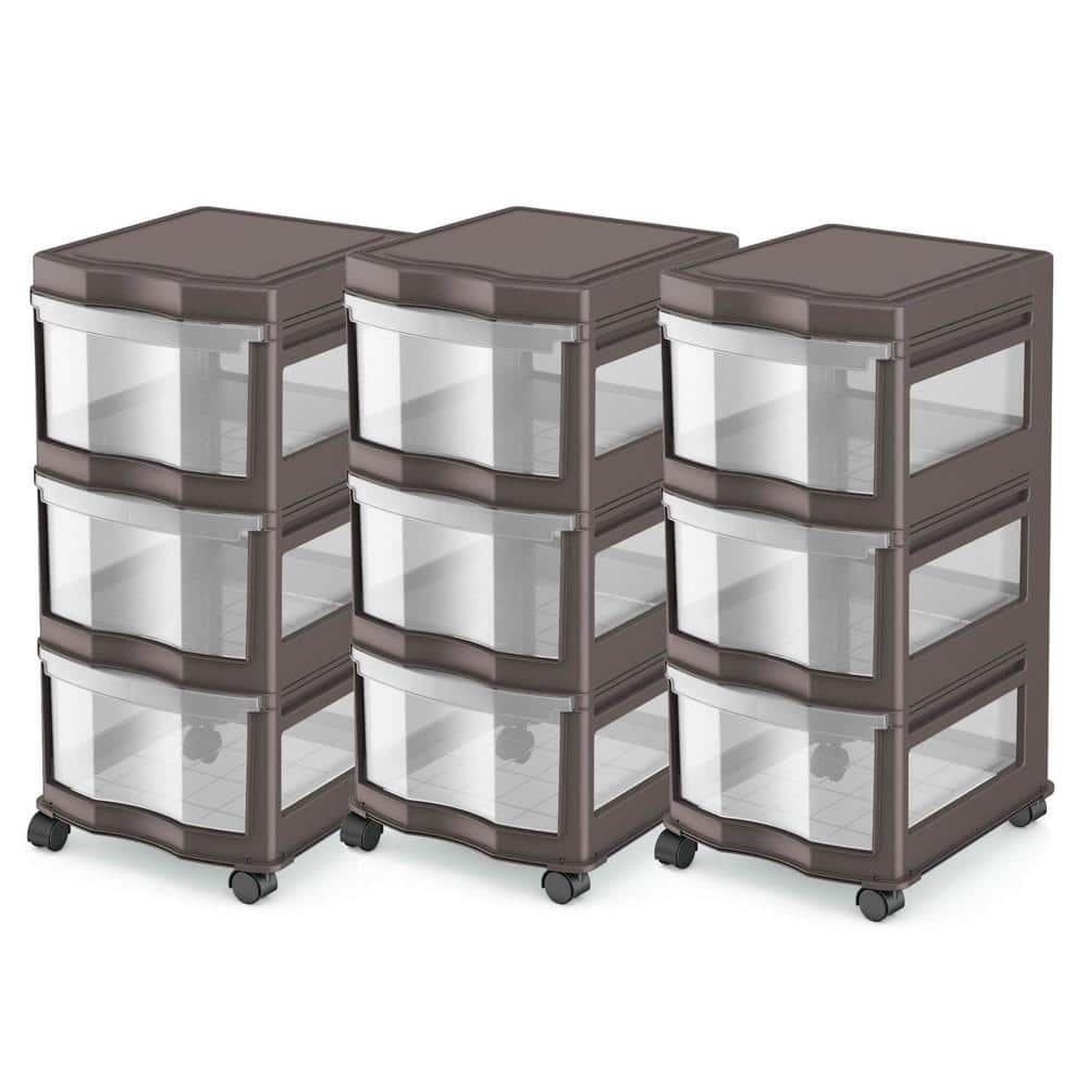 Life Story Classic 3 Shelf Storage Organizer Plastic Drawers Gray 3