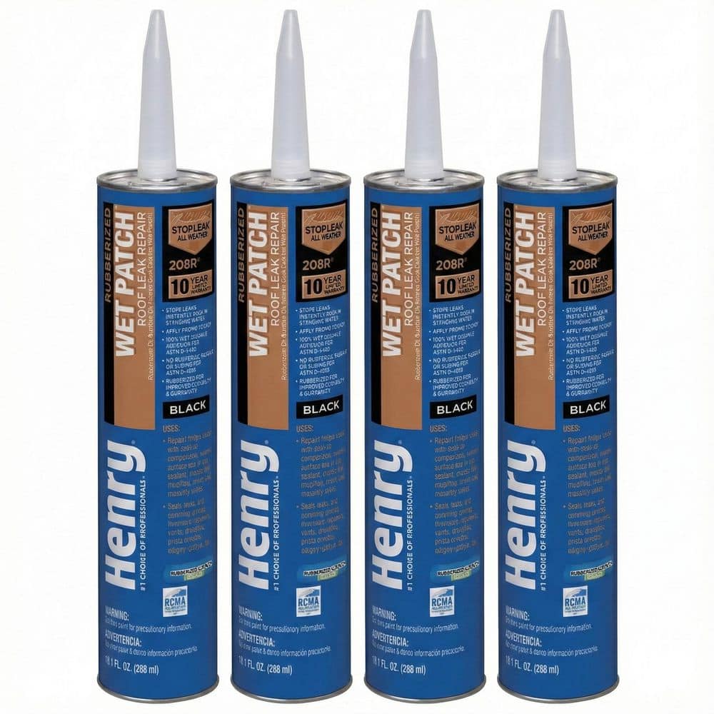 Henry 208R Rubberized Wet Patch Black Roof Leak Repair Sealant Caulk 10 ...
