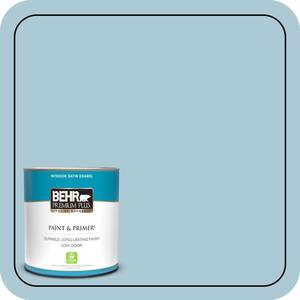 BEHR PREMIUM PLUS 8 oz. #S480-2 Sea Wind Semi-Gloss Interior/Exterior ...