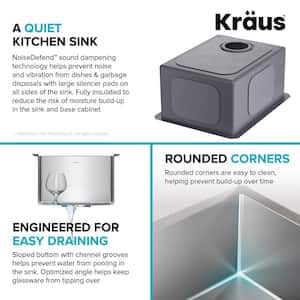 KRAUS Standart PRO 16 Gauge 14 in. Undermount Bar Sink and Oletto ...