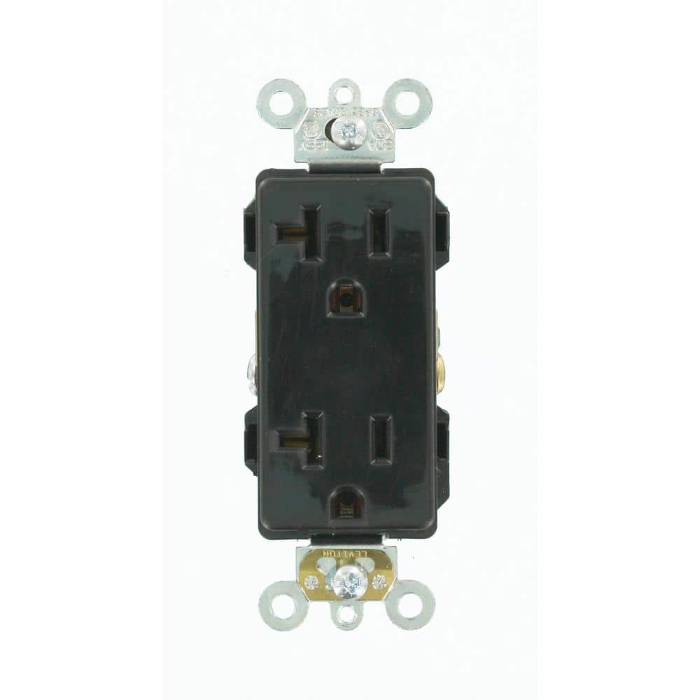Leviton Decora Plus 20 Amp 125 V Industrial Grade Duplex Outlet ...