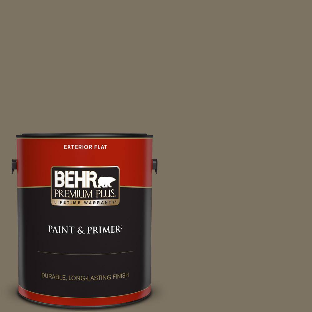 BEHR PREMIUM PLUS 1 gal. #N320-6 Arrowhead Flat Exterior Paint & Primer ...