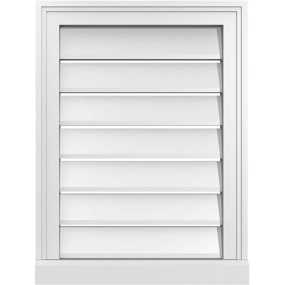Ekena Millwork 18 in. x 24 in. Vertical Surface Mount PVC Gable Vent ...