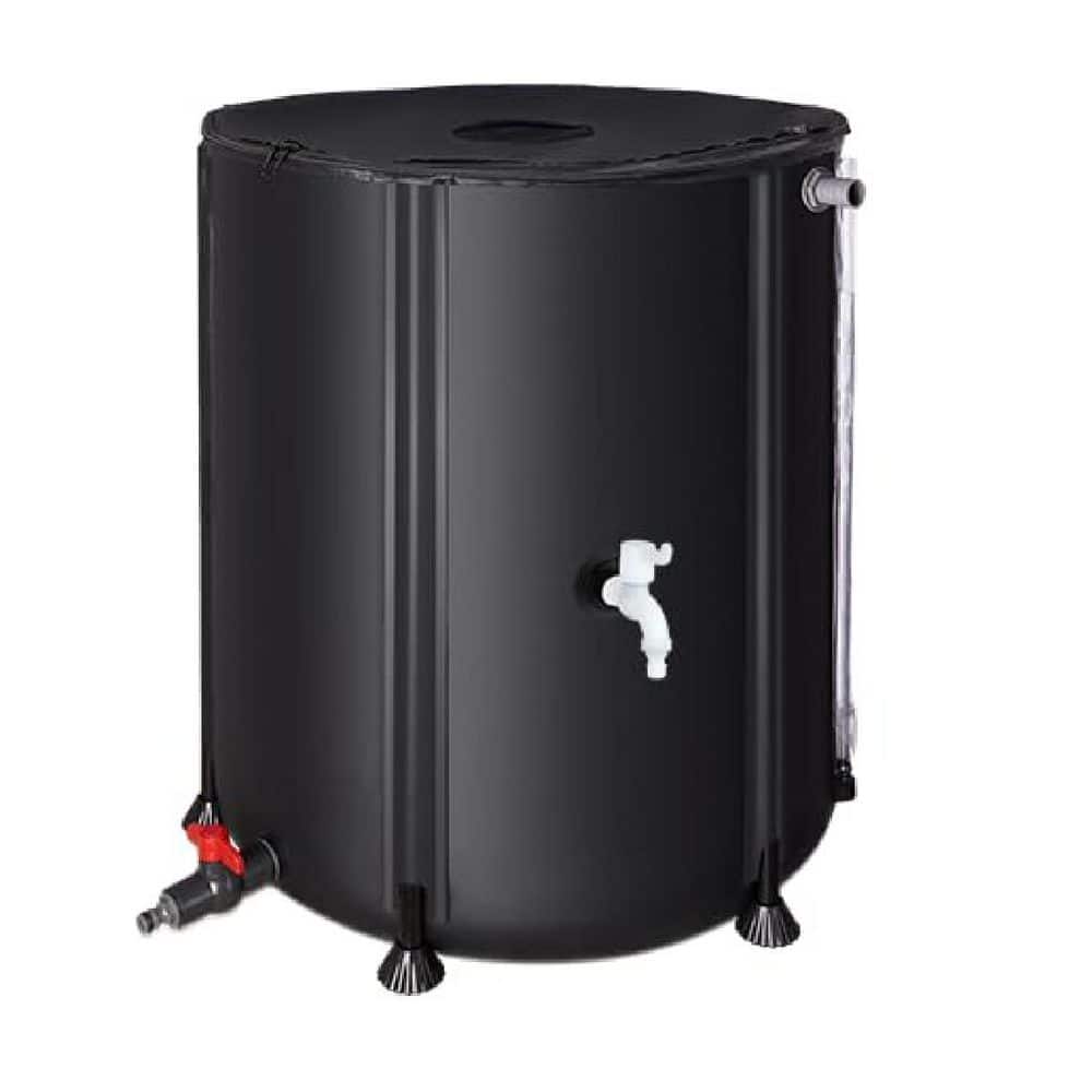 53 Gal. PVC Collapsible Rain Barrel Water Collection System with Filter ...