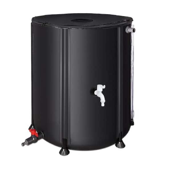 53 Gal. PVC Collapsible Rain Barrel Water Collection System with Filter ...