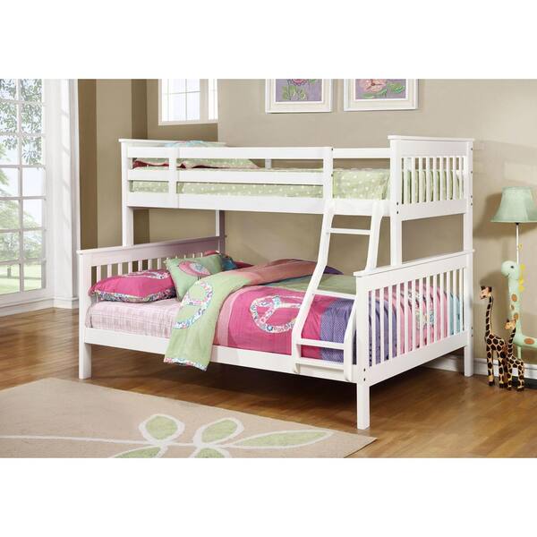 Coaster Chapman White Wood Frame Twin Over Full Bunk Bed 460260 - The ...