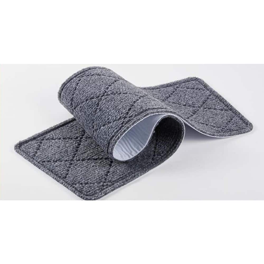 Laybus 0.2 in. x 8 in. x 30 in. Drak Gray Polyester Double Return Stair ...