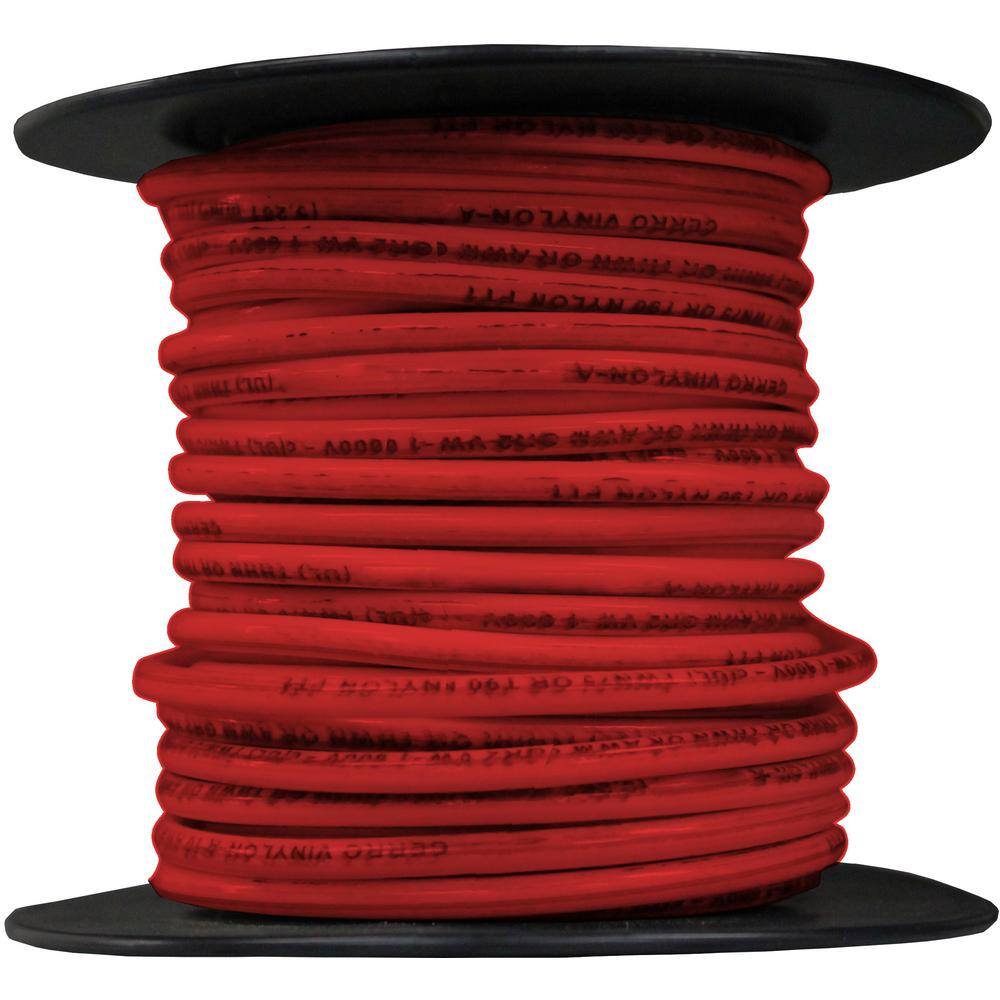 Cerrowire 50 ft. 14 Gauge Red Solid Copper THHN Wire 112-1403BR