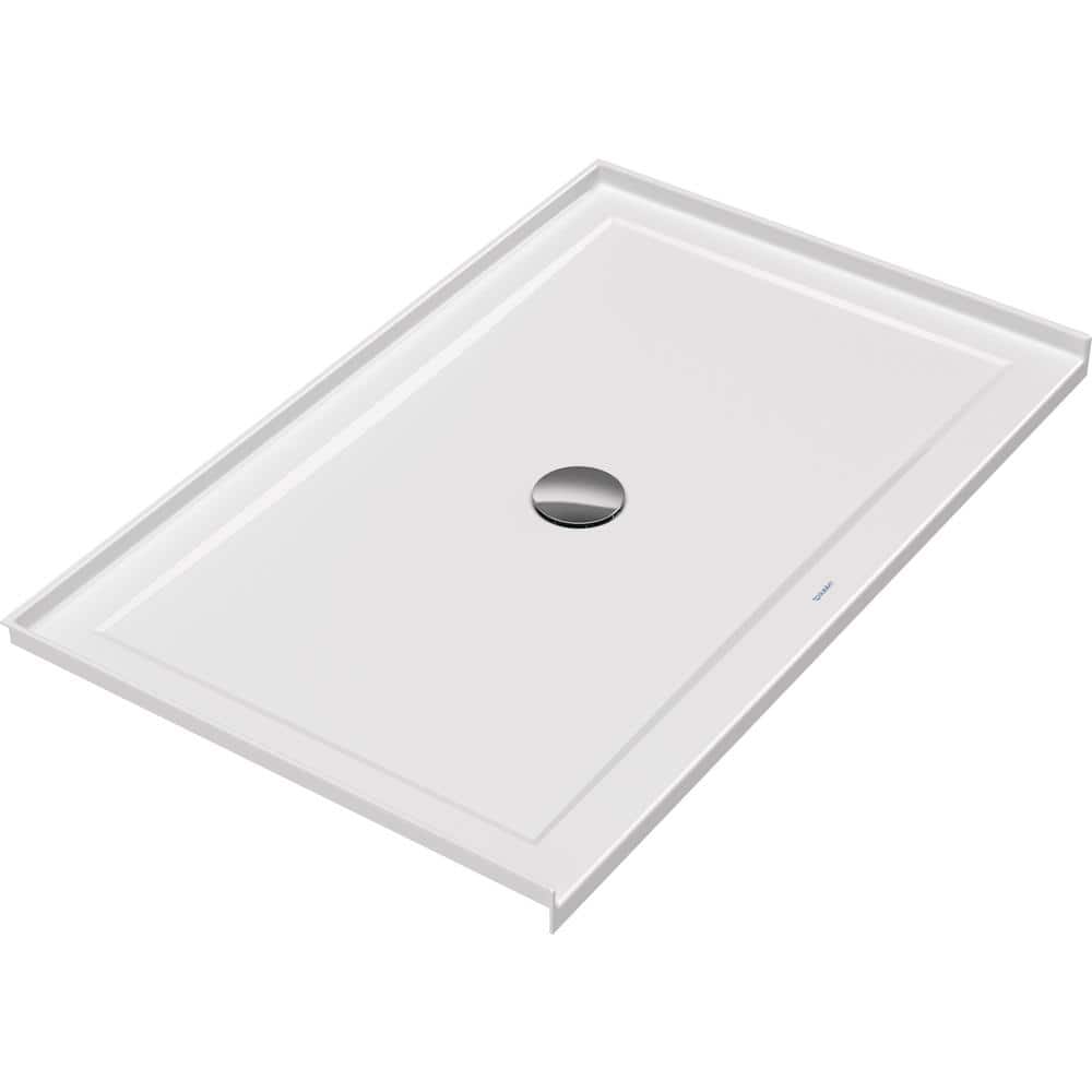 Duravit Architec 48 in. L x 30 in. W Alcove Shower Pan Base with Center ...
