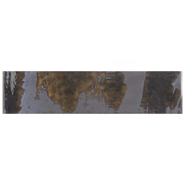 Merola Tile Joliet Dark Amber 3 in. x 12 in. Ceramic Wall Take Home ...