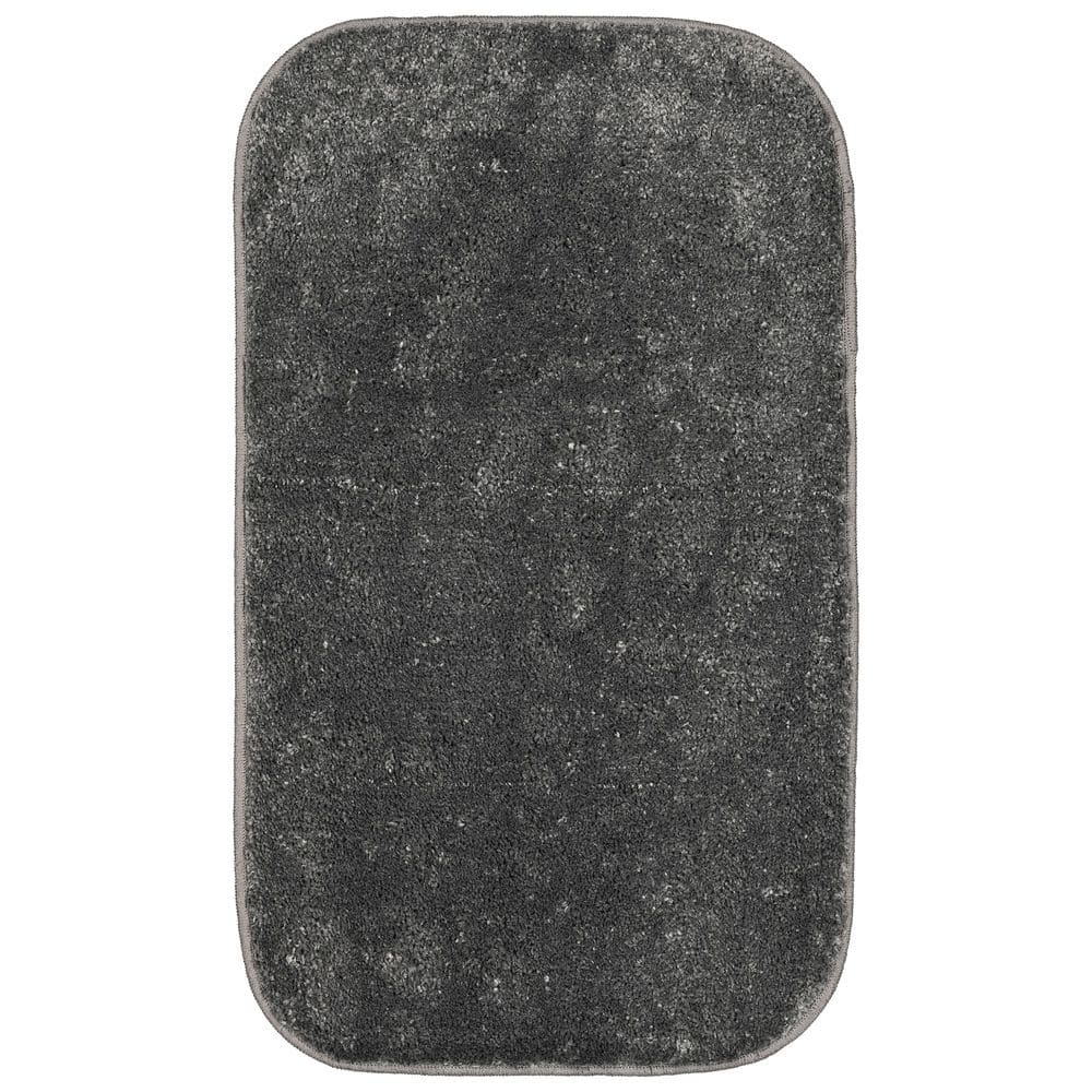 Garland Rug Sedona 21 in. x 34 in. Cinder Gray Solid Color Plush ...