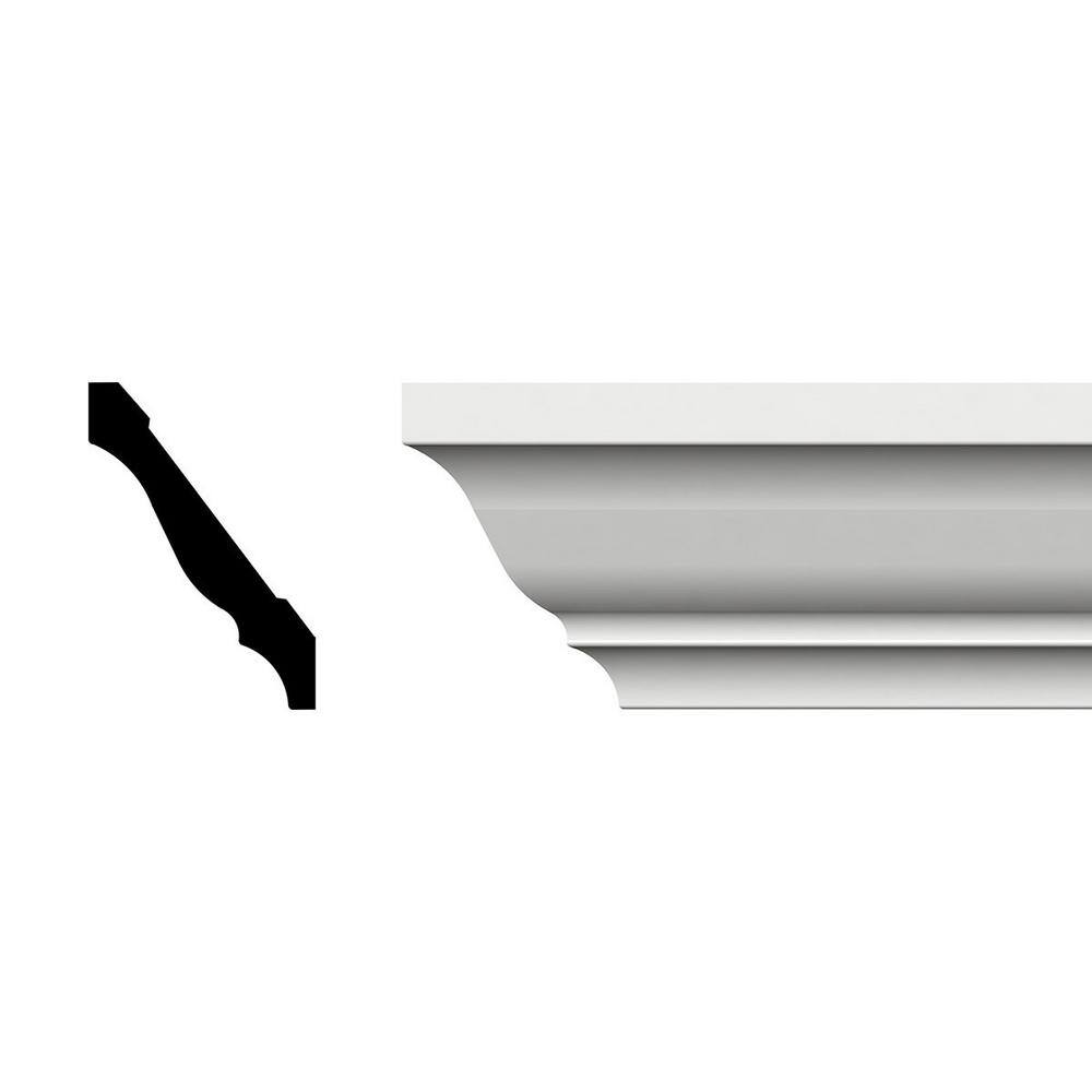 Ekena Millwork 3 in. x 3-5/8 in. x 96 in. Crown Moulding, PVC 6069017 ...