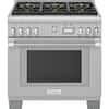 Thermador Pro Grand 36 in. 5.7 cu. ft. Slide-in Dual-Fuel Range with ...