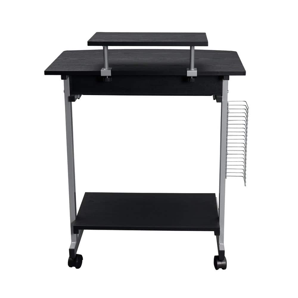 Clihome 27.5 in. Rectangular Espresso Compact Computer Desk Cart With ...