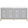 Benjara Gray and White Marble Top 71 in. Sideboard with Metal Base ...