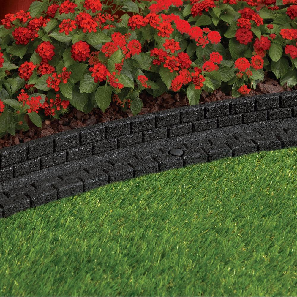 Vigoro 48 in. x 3 in. x 3 in. Black Brickface Rubber Landscape Edging (6-Pack) DCBFE4BK6 Deals ...