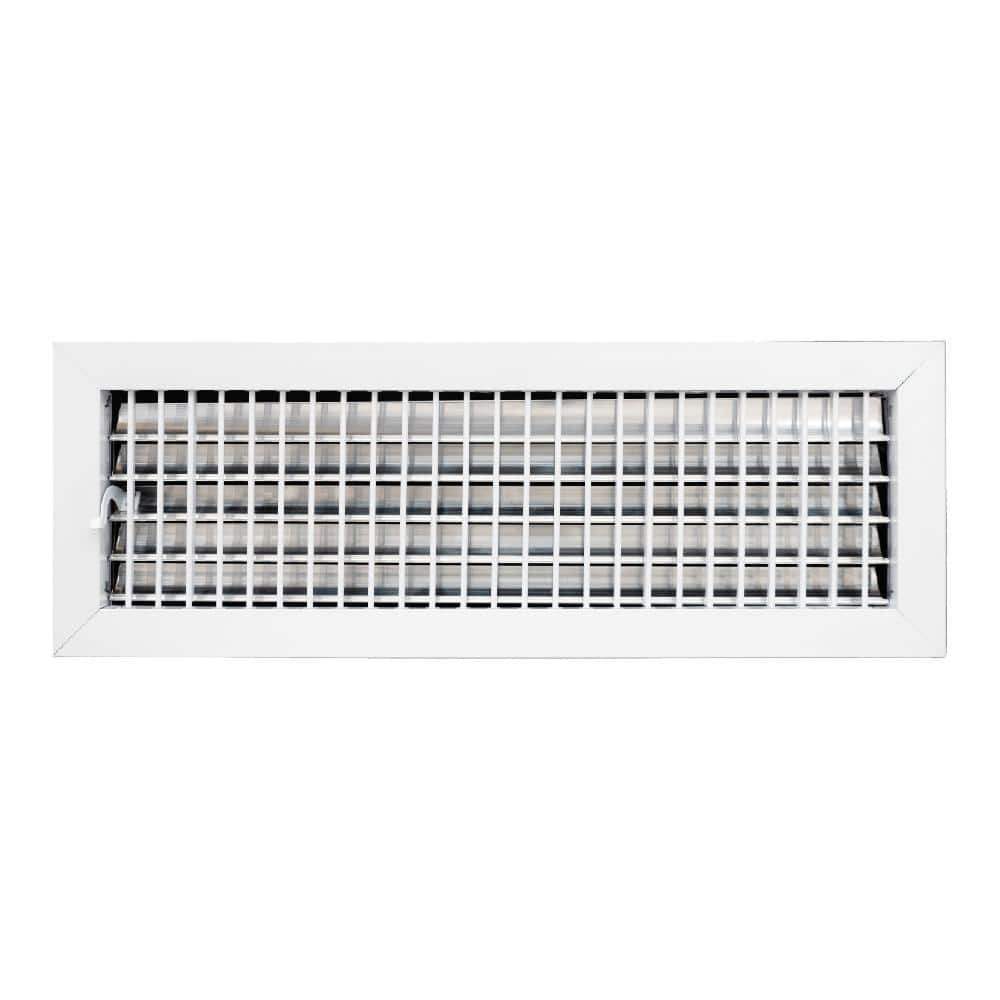 ACLAMINAIRE 20 in. x 6 in. Aluminum Adjustable Wall Register in White L ...