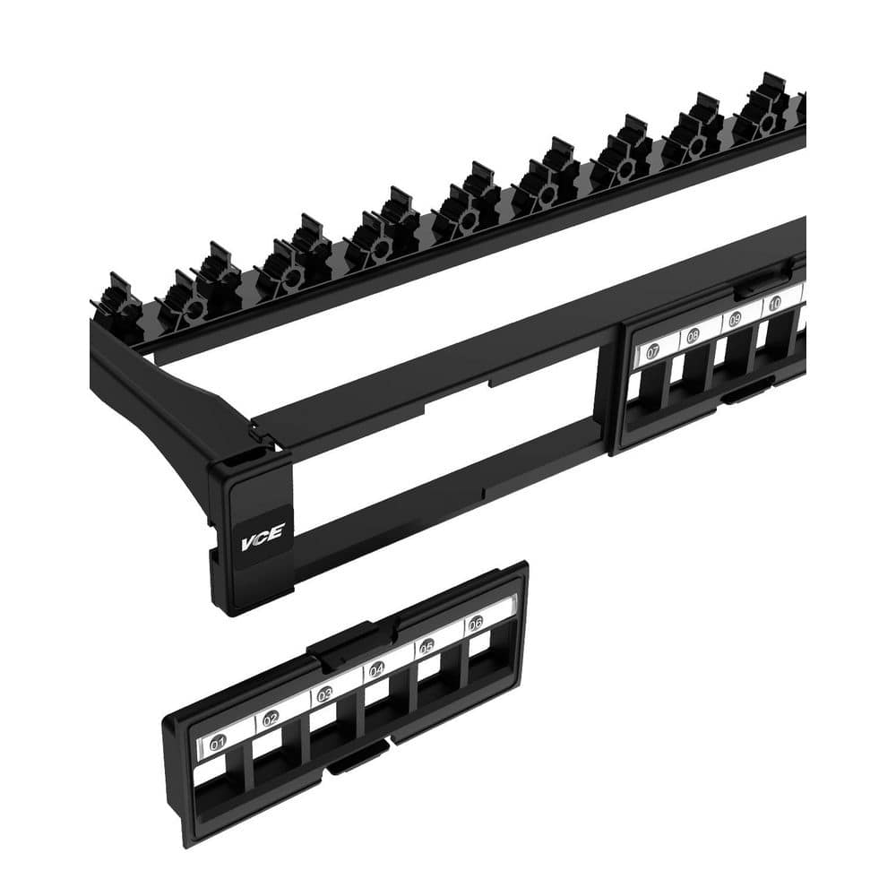 VCELINK Cat6a 24 Port Patch Panel With Removable Modules P197LX-1P-THD - The Home Depot