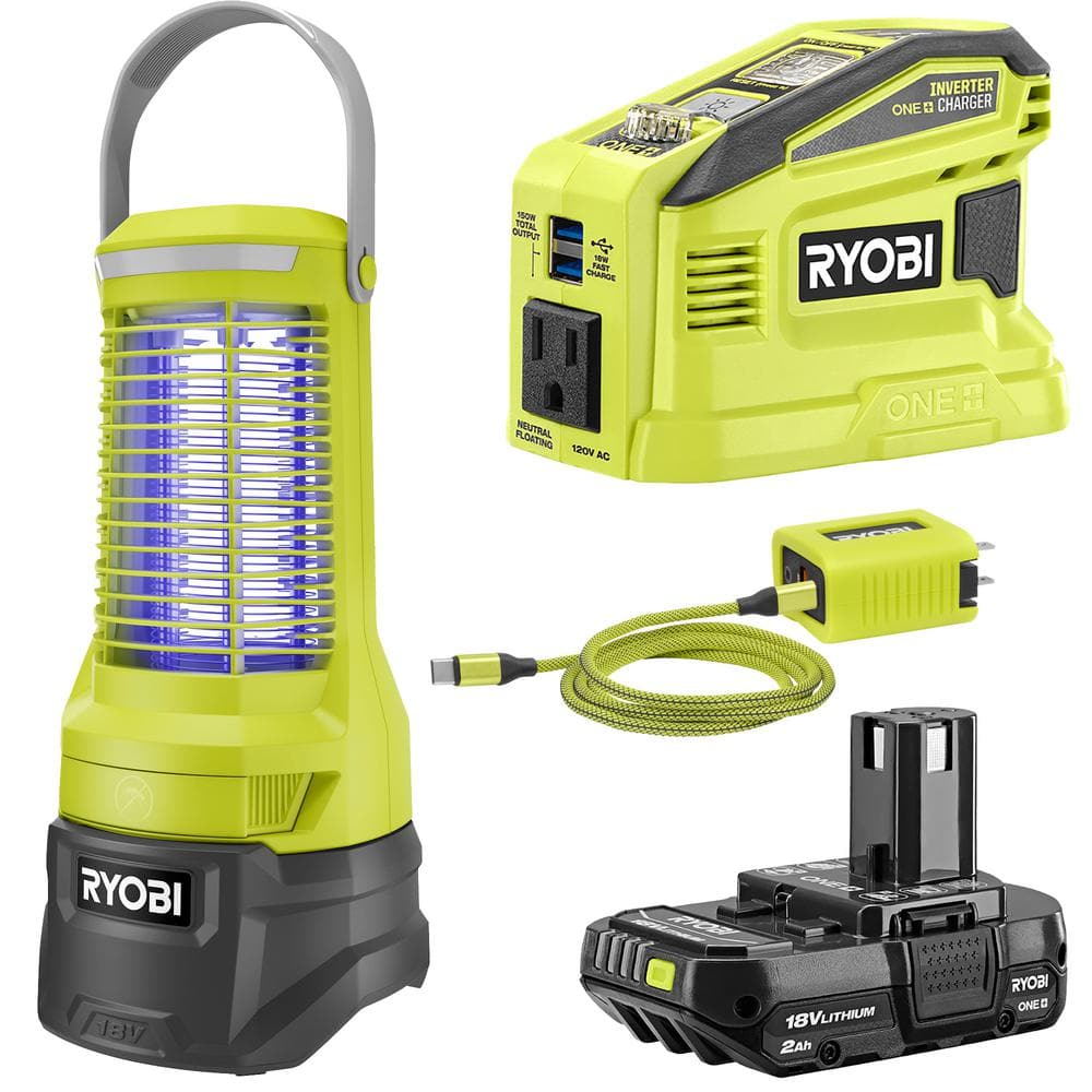RYOBI 150-Watt Push Start Power Source and Charger for ONE Plus 18-Volt ...