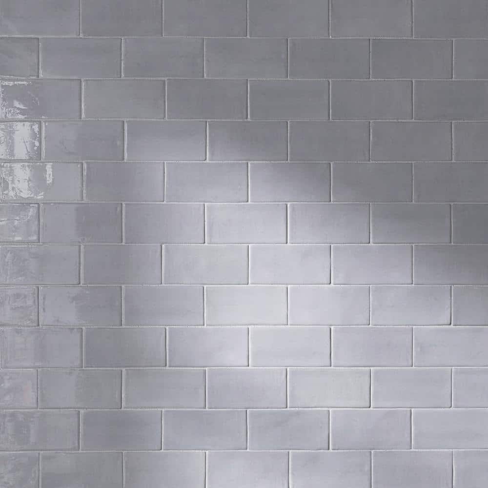 MOLOVO New Country Ceniza Gray 5.9 in. x 2.95 in. Polished Ceramic Tile ...