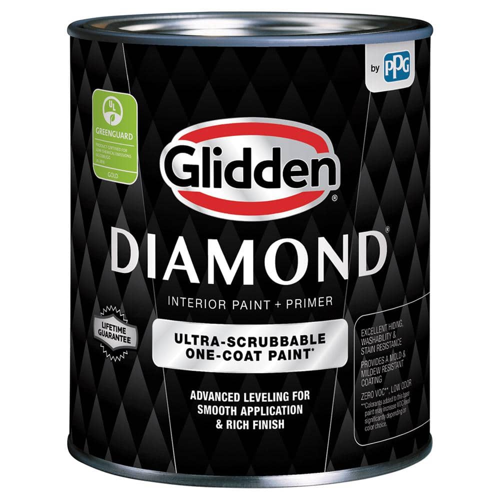Glidden Diamond 1 qt. Pure White Base 1 Flat Interior Paint with Primer ...