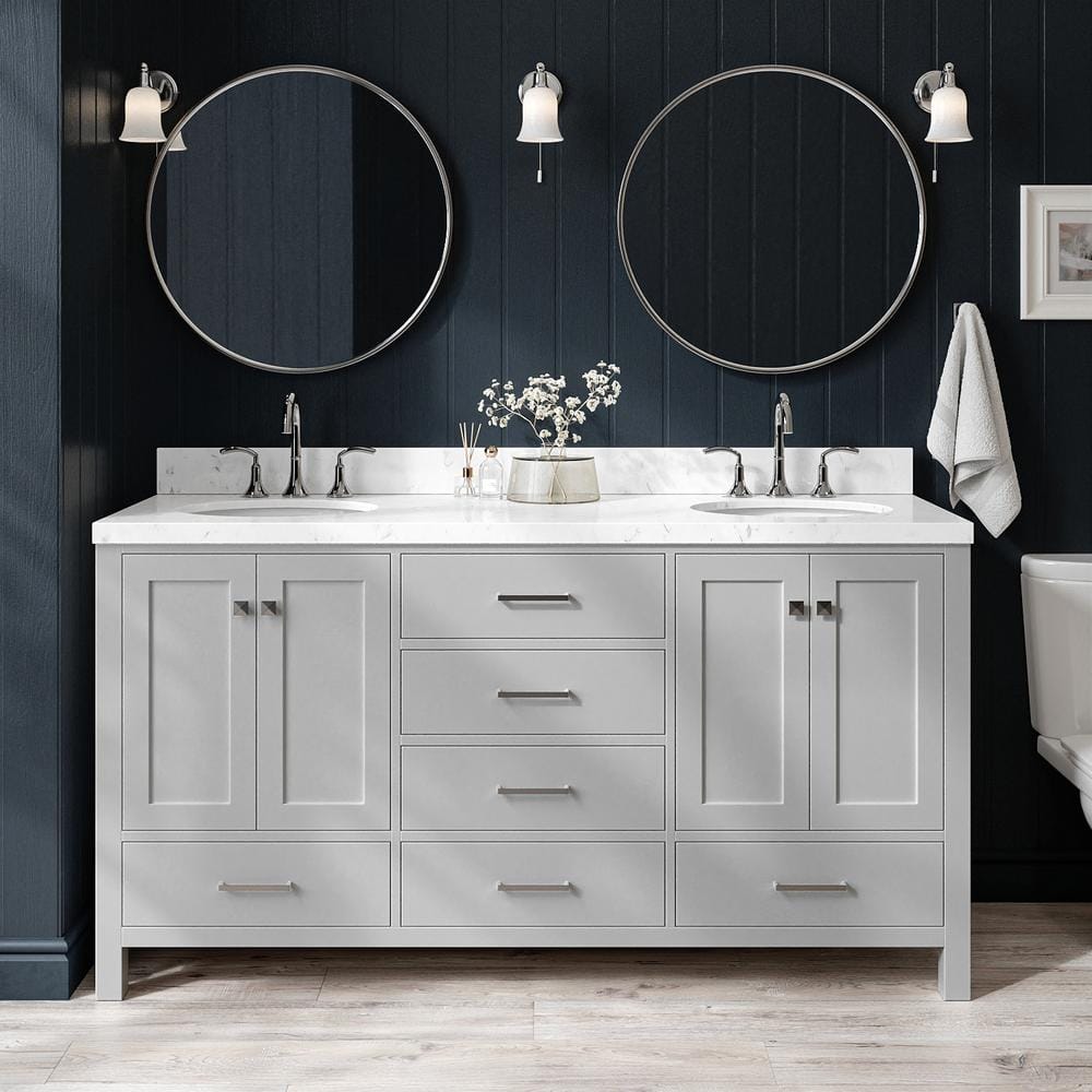 Reviews for ARIEL Cambridge 66 in. Double Sink Freestanding Bathroom ...