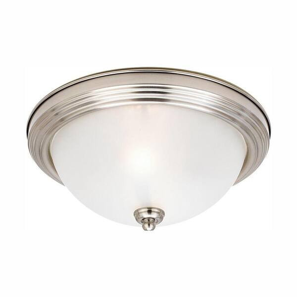 Generation Lighting 2-Light Brushed Nickel Flush Mount with LED Bulbs ...