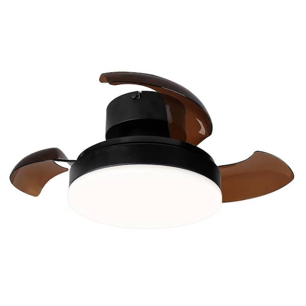 Tivleed 24 in. Modern Indoor Recessed Low Profile Black Ceiling Fan ...