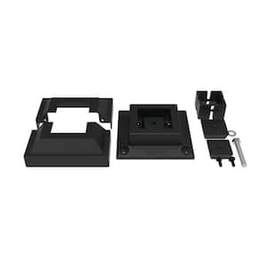 Deckorators 2 in. x 2 in. Black Metal Flange Mount Kit for Privacy ...