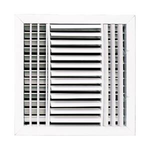 ACLAMINAIRE 14 in. x 14 in. 3-Way Aluminum Ceiling Diffuser in White L ...