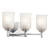 KICHLER Shailene 21 in. 3-Light Chrome Traditional Bathroom Vanity ...