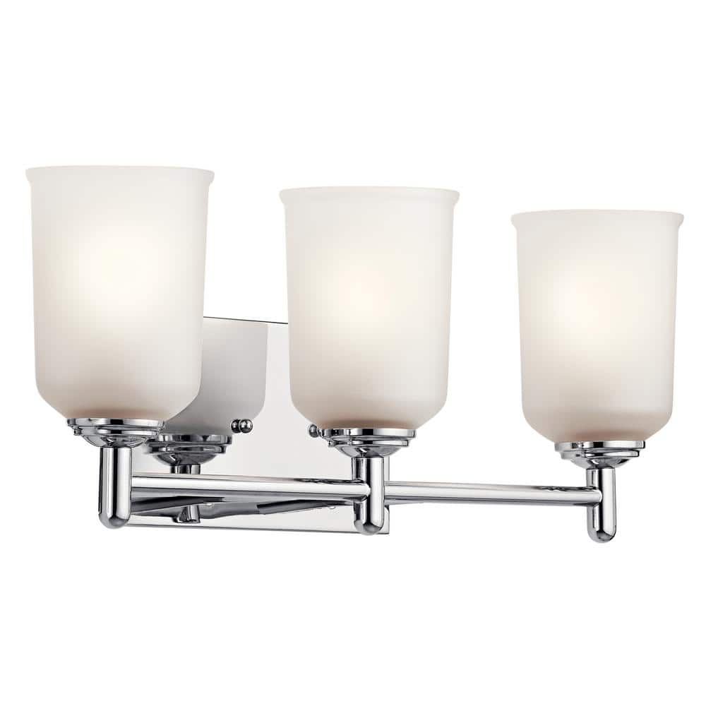 KICHLER Shailene 21 in. 3-Light Chrome Traditional Bathroom Vanity ...