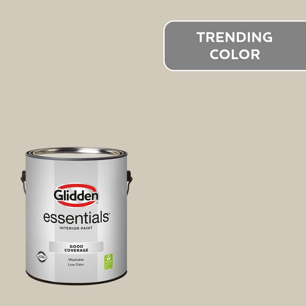 Glidden Essentials 1 gal. PPG1024-4 Moth Gray Flat Interior Paint ...