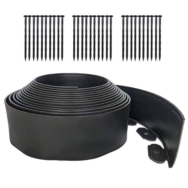 40 ft. x 0.098 in. x 5 in. Black Plastic Flexible & Strengthened Garden ...