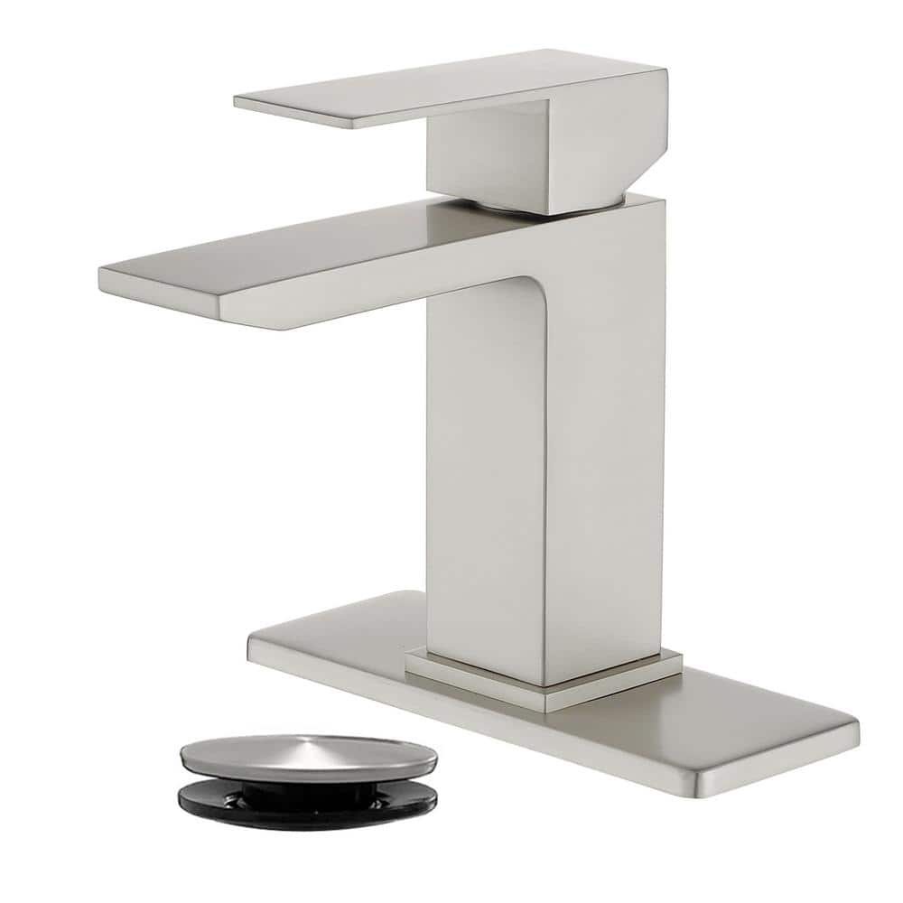 AIMADI Single Handle Single Hole Waterfall Bathroom Faucet with Pop-Up ...