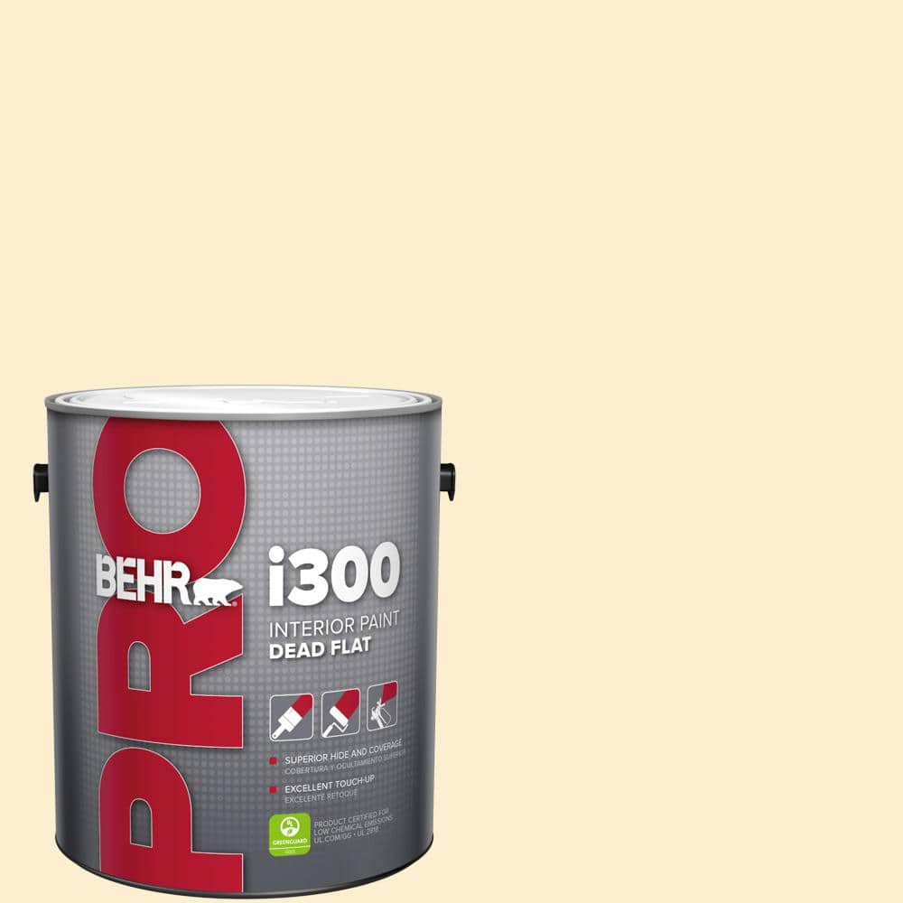 BEHR PRO 1 gal. #300A-1 Opal Cream Dead Flat Interior Paint PR31001 ...